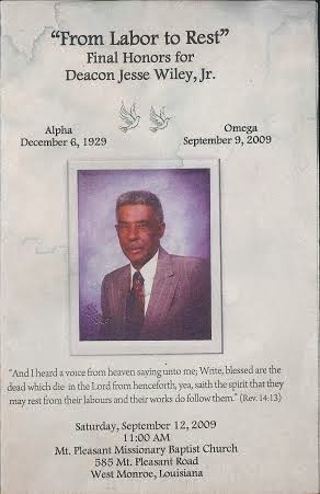Mount Pleasant Missionary Baptist Church: Memorial: Deacon Jesse Wiley, Jr.