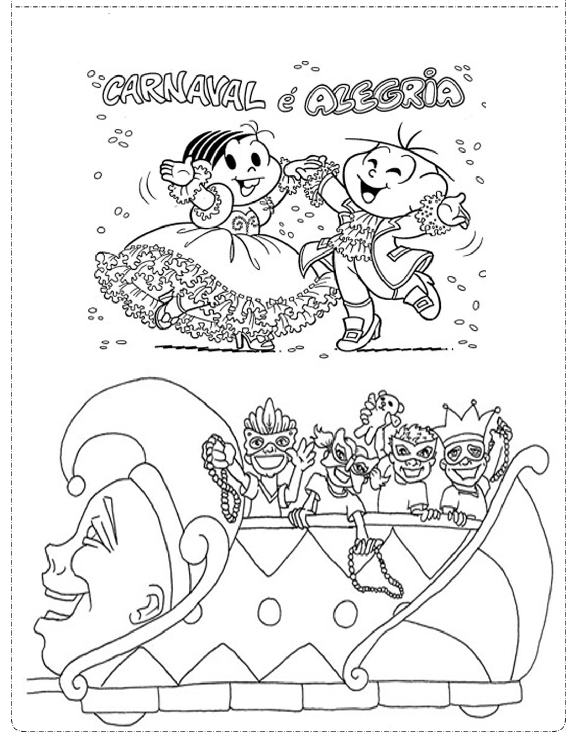 Desenhos de carnaval para colorir - ATIVIDADES ANOS INICIAIS COM A BNCC