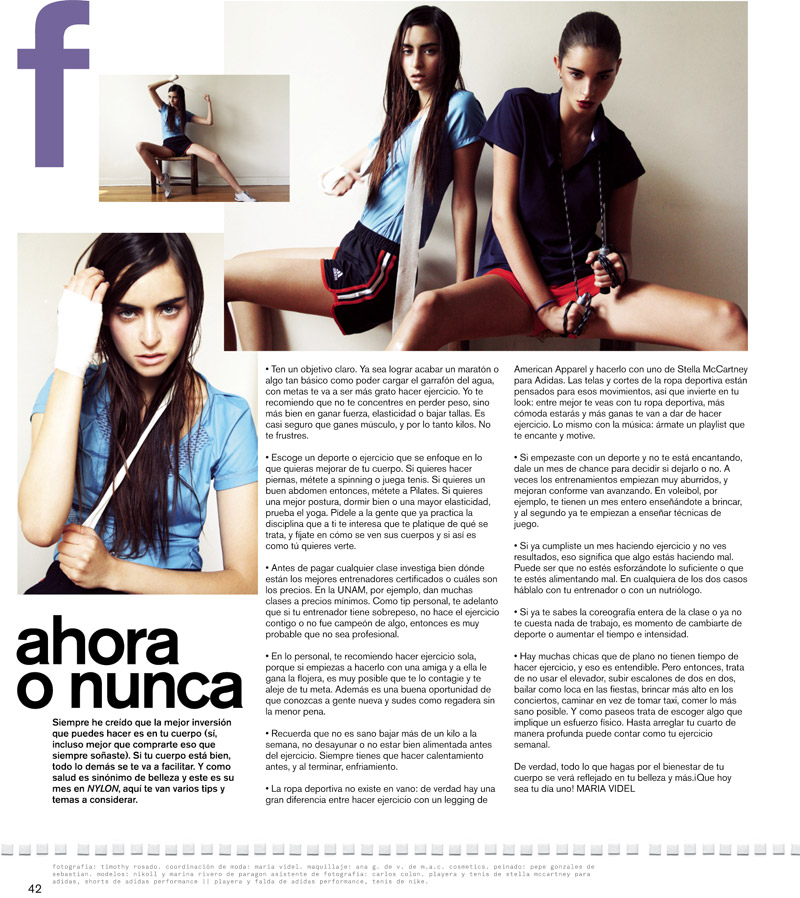 PARAGON MODEL MANAGEMENT: Nikoll Suset & Marina Rivero @ NYLON