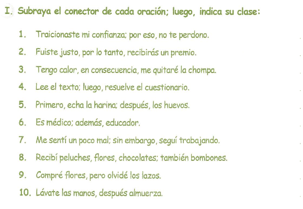 10 Oraciones Con Conectores , 80 Ejemplos de Oraciones de Conectores de ...