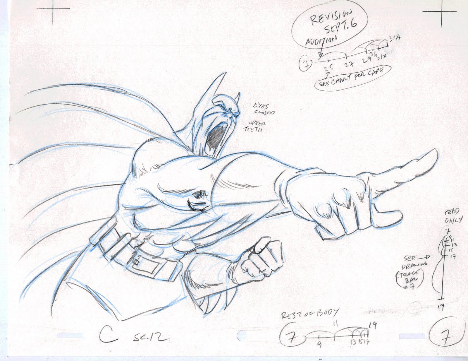 John The Animator Guy: Batman Semi-clean Rough Poses & X-Sheet: Clean ...