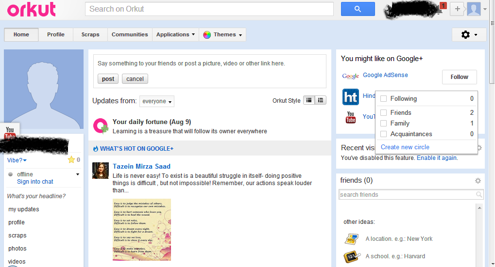 Social networking site Orkut, and how it works. ~ Blog Store