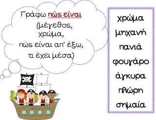 Το Ζαγαροσχολειό μου: ΠΑΡΑΓΩΓΗ ΓΡΑΠΤΟΥ ΛΟΓΟΥ - ΤΟ ΚΑΡΑΒΙ ΜΟΥ