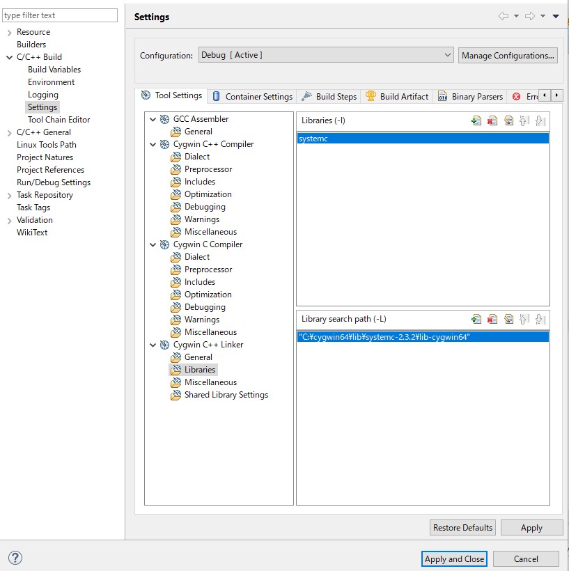 Flip-Frog-Fly: WindowsでEclipse CDT をSystemcで使用する