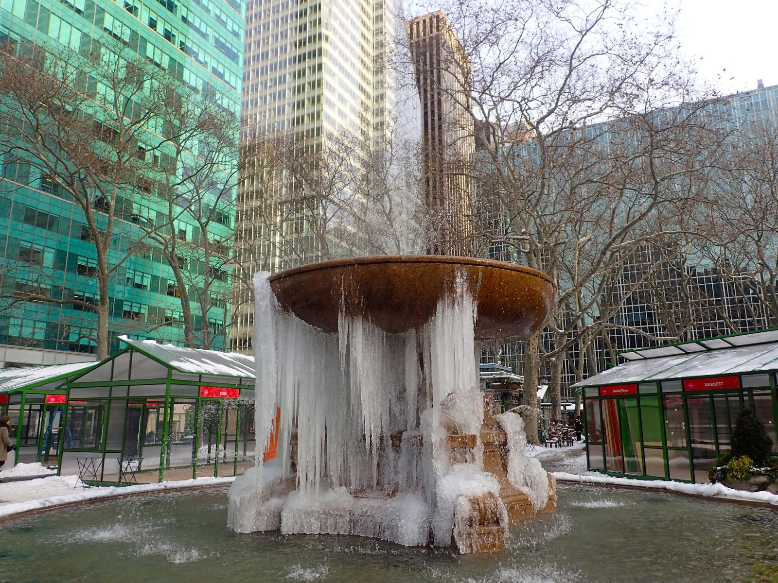 Big Apple Secrets: Bryant Park's Frozen Fountain