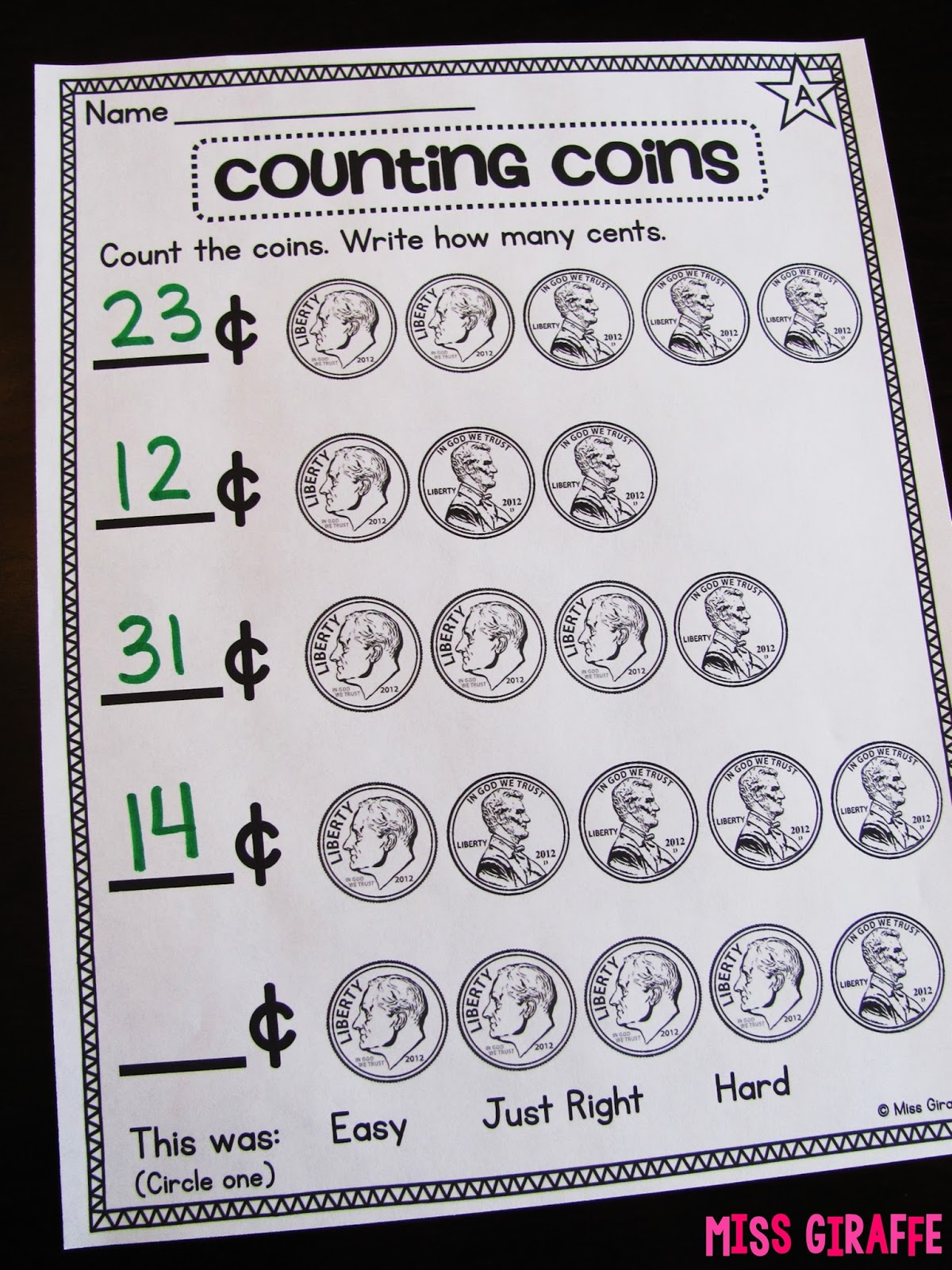 Miss Giraffe's Class: Teaching Money