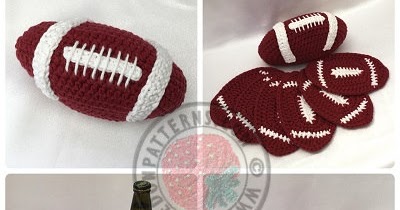 Crochet Patterns - Football Coasters (American)