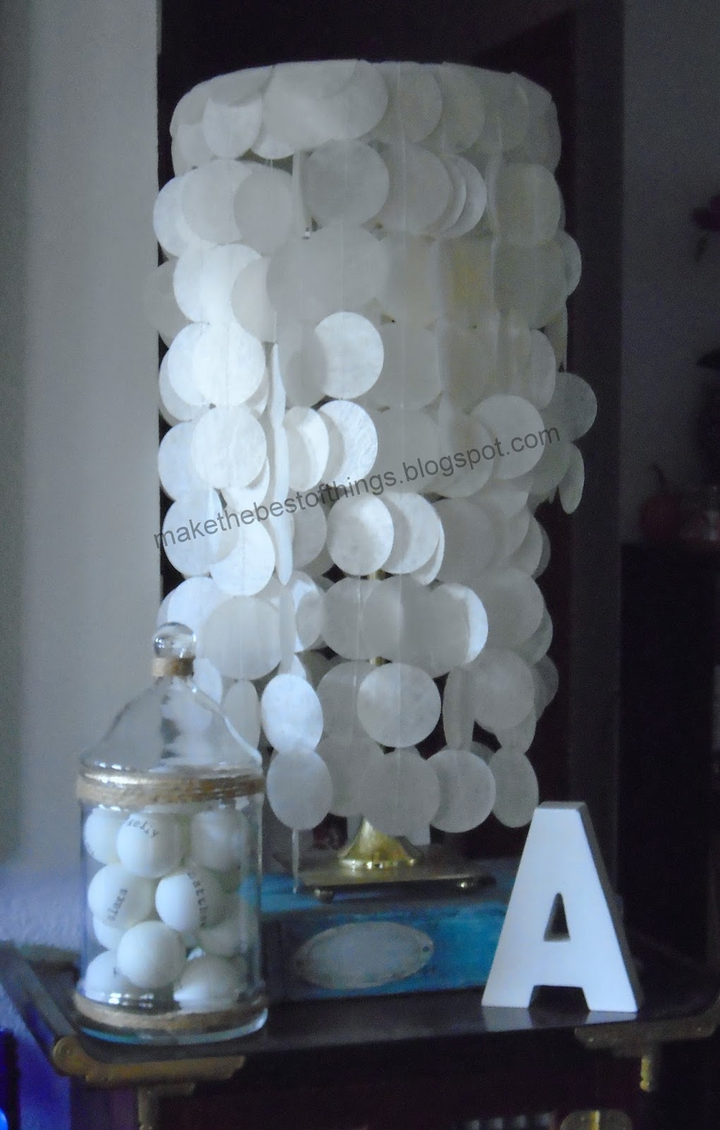 Make The Best of Things: Wax Paper Capiz Shells and a Tabletop Chandelier