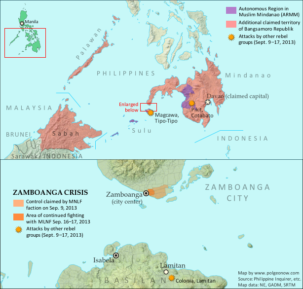 Bangsamoro Republik? Philippine Separatists Seize Territory (map ...