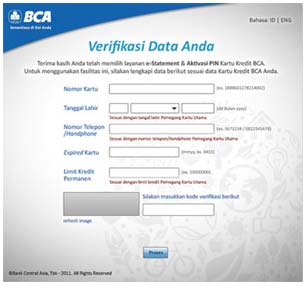 Cara Aktivasi PIN Kartu Kredit BCA Melalui Website | Info Seputar Bank