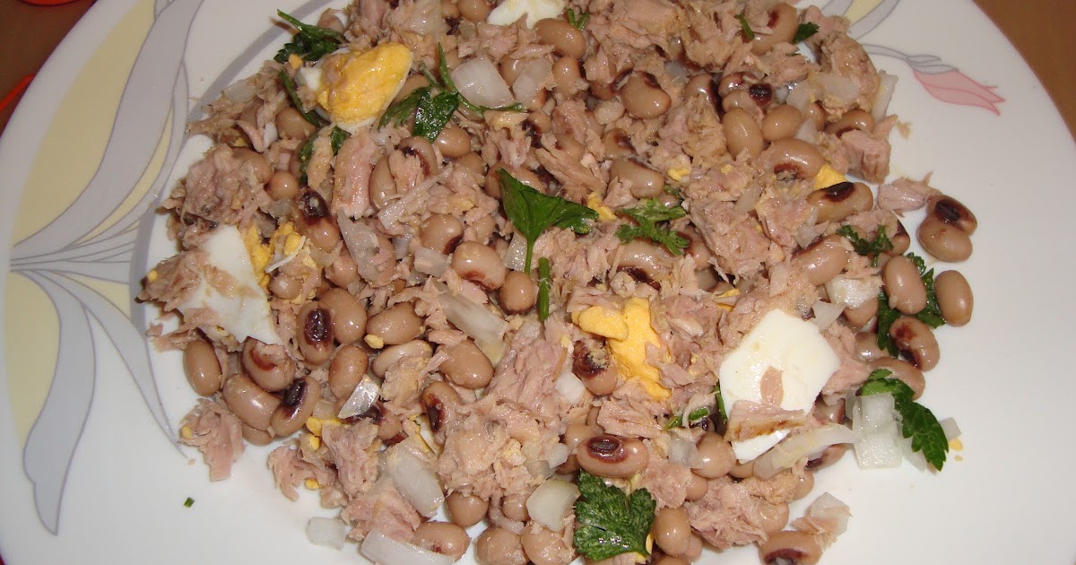 Salada de atum com feijão frade