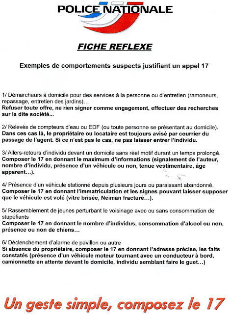 Association deBange-Houdon: Sûreté - Police Nationale - Fiche réflexe