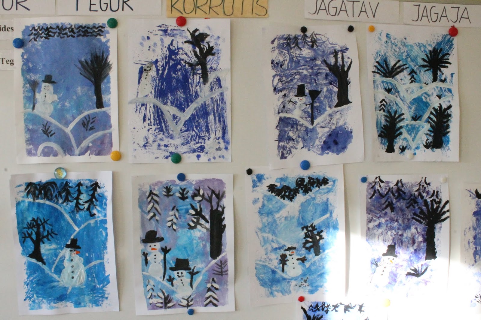 Meie klassi toimetamised: Talvised kunstitööd 3.klassis