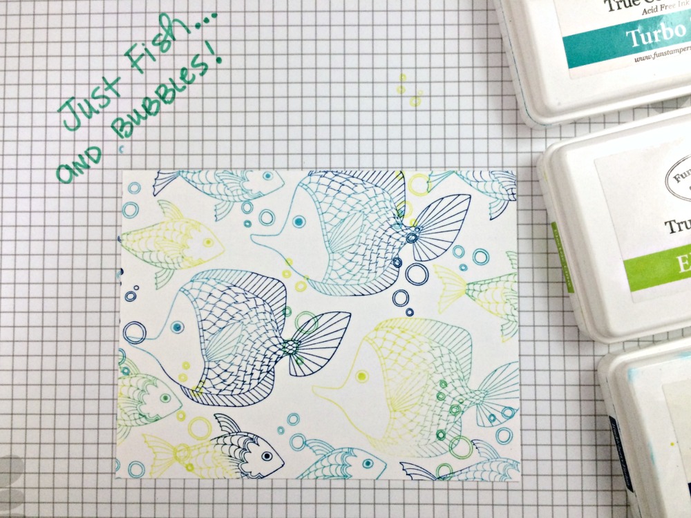 lauralooloo: Stamping A Layered Background {Rainbow Fish}