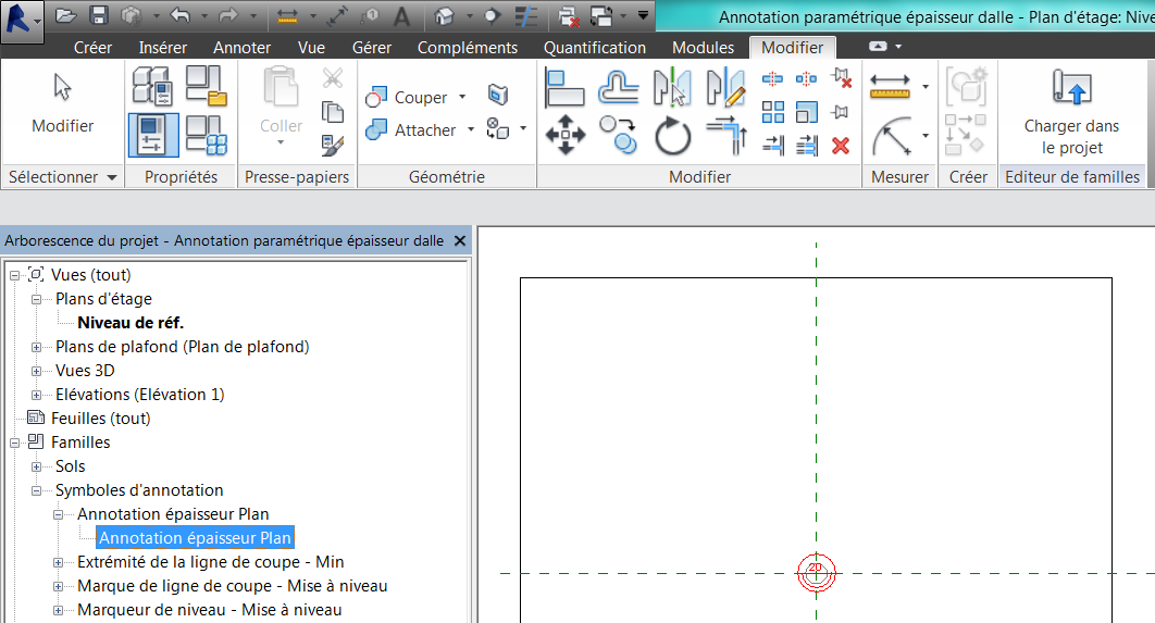 Revit-Mémo: Revit 2014_Annotation pour épaisseur de dalle, en vue en plan