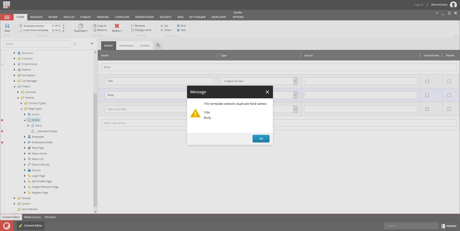 Check For Duplicate Field Names On Sitecore Templates And Items