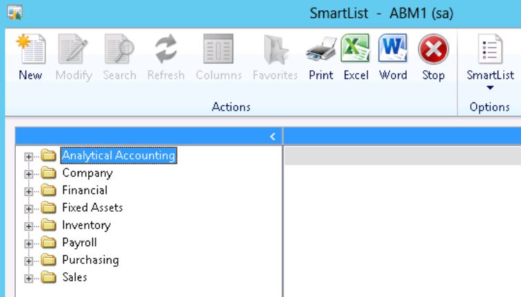 Dynamics GP Surgery: Not Very Smart List