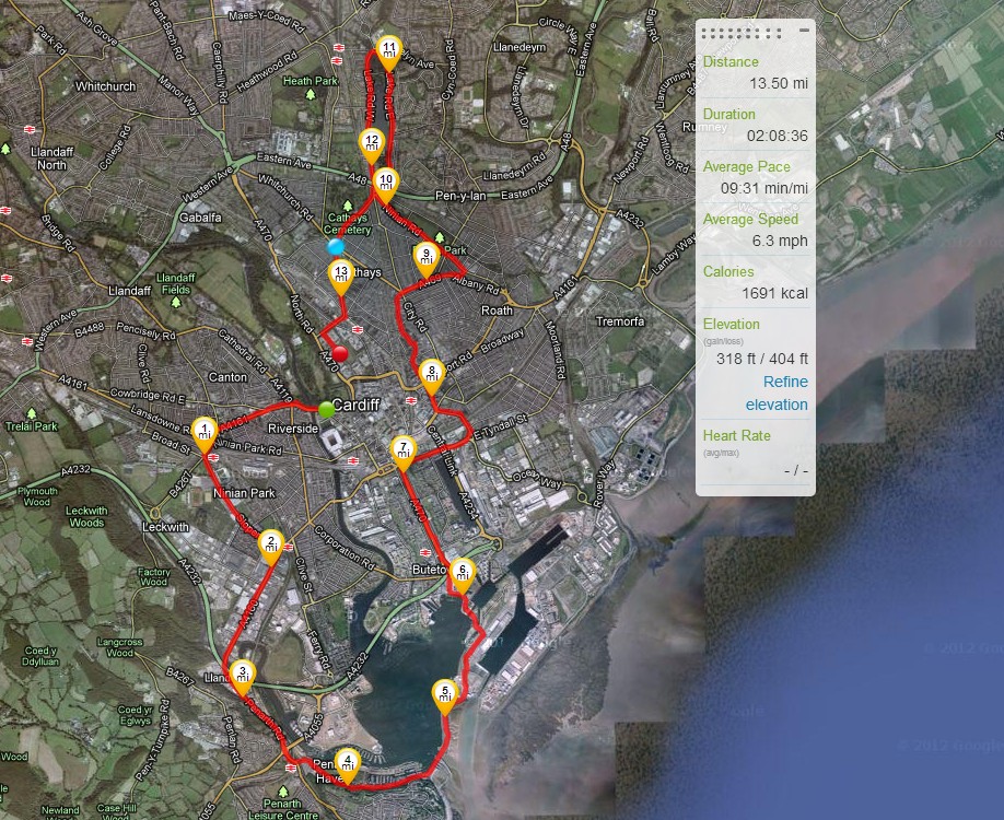 Stuart Yendle - Sea Kayak Adventures: Cardiff Half Marathon 2012