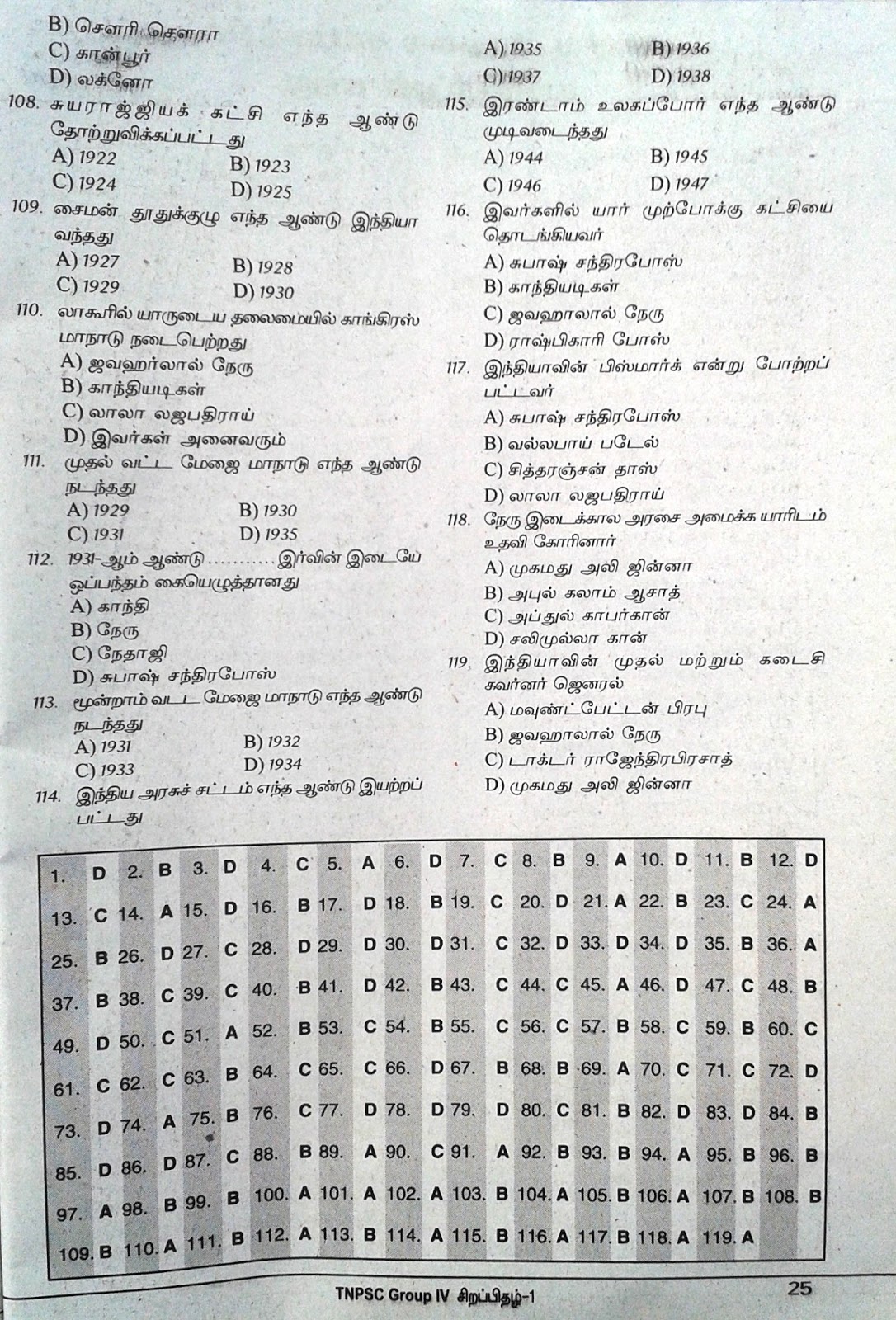 TNPSC Group IV 2016 Model Questions Answers from TNPSC Group 4 Special ...
