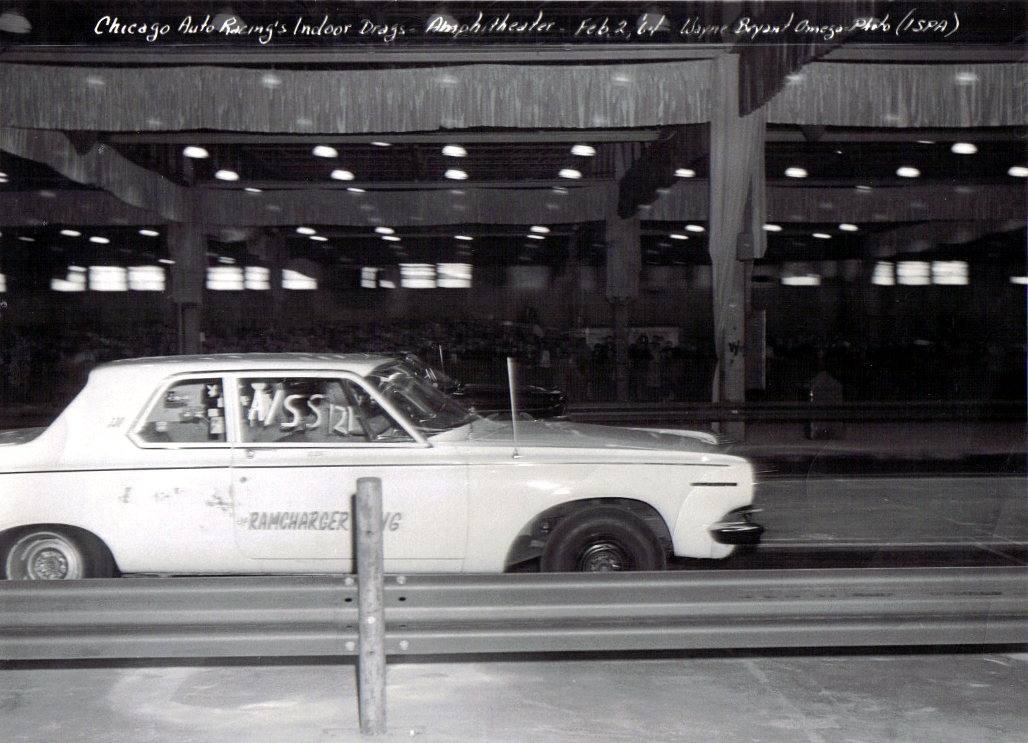 Karsoo: Indoor drag racing, Chicago Amphitheater, Feb 1964