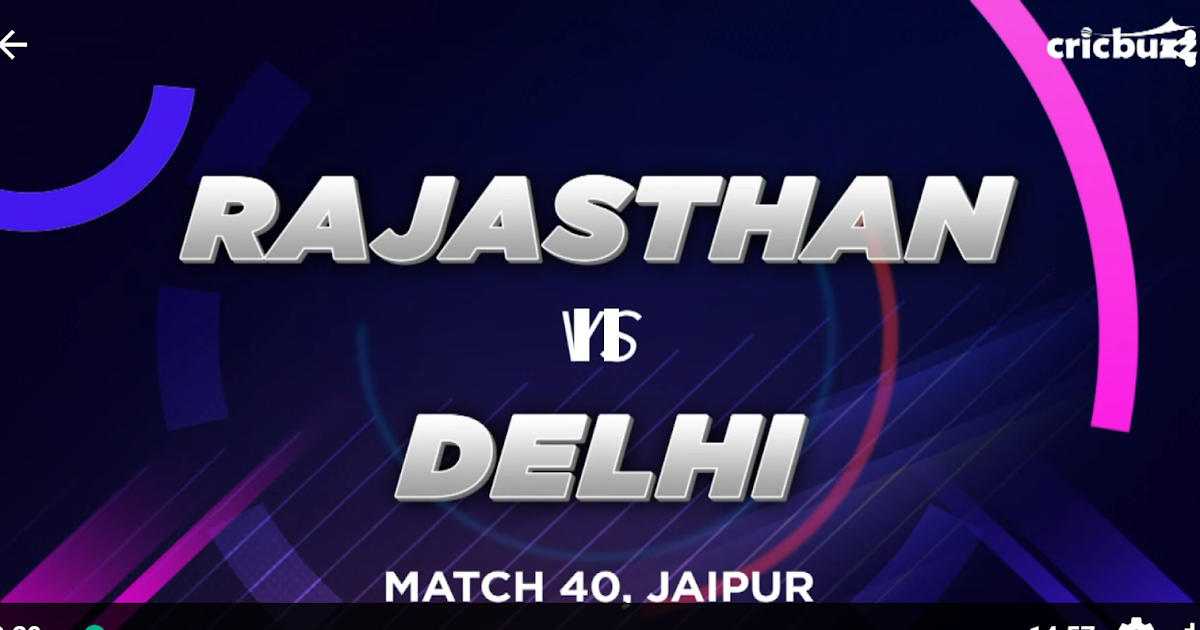 40th Match of VIVO IPL Season 12, RR VS DC in Jaipur
