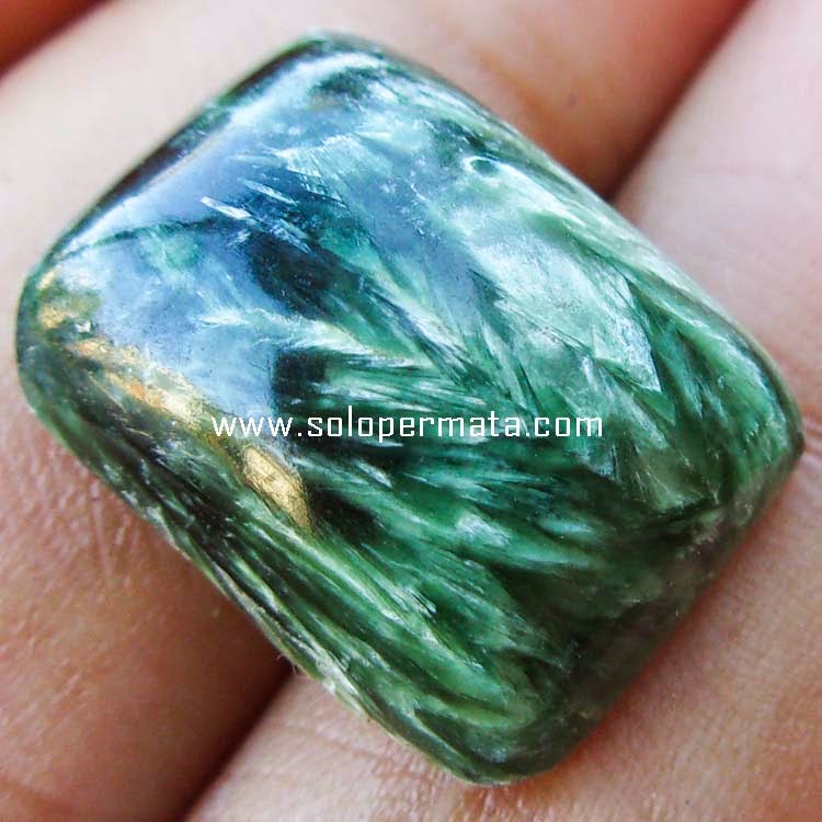 Batu Green Seraphinite Bulu Monyet - Sp 130 | Merah Delima Asli | Toko ...