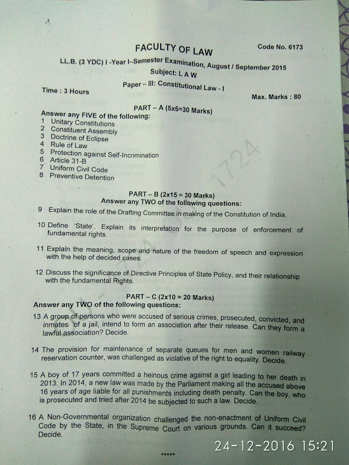 A Blog for LLB 3YDC GENERAL / HONORS: CONSTITUTION