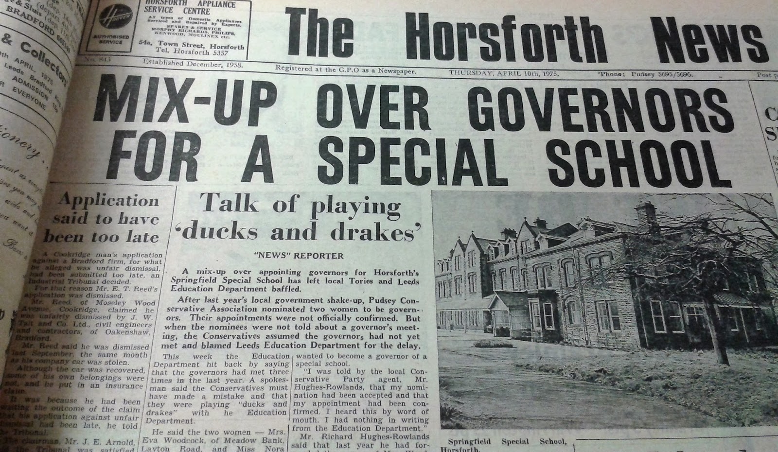 Horsforth Museum: Springfield Hospital Scotland Lane Horsforth ...