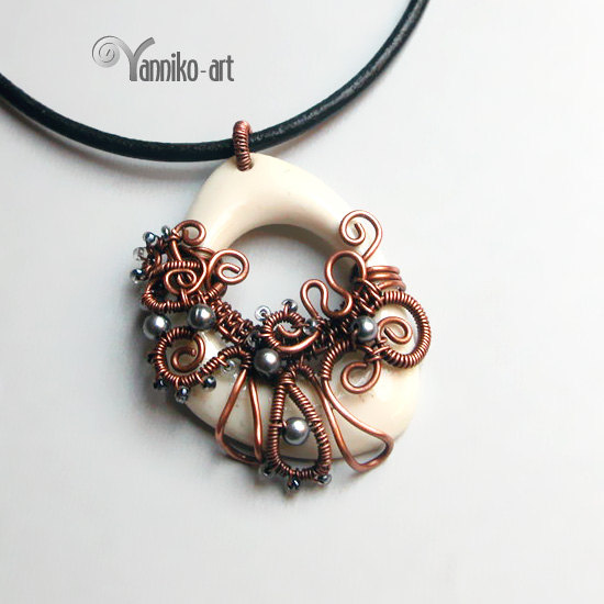 Wood, Bone and Wire Wrapped Jewelry by Yannikoart / The Beading Gem