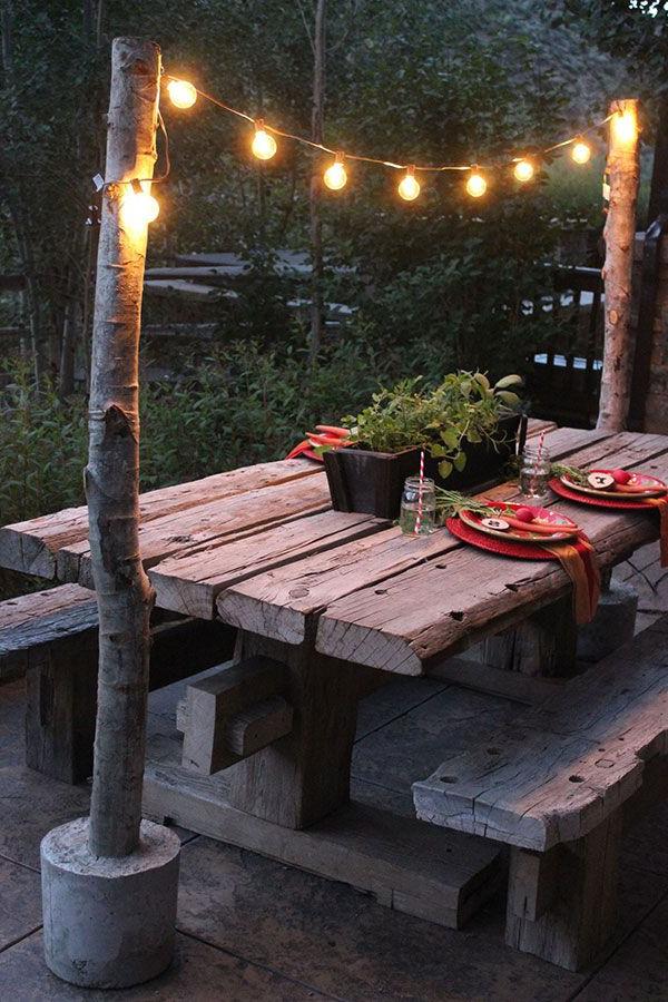 Two Men and a Little Farm: LIGHTS OVER OUTDOOR TABLE INSPIRATION THURSDAY
