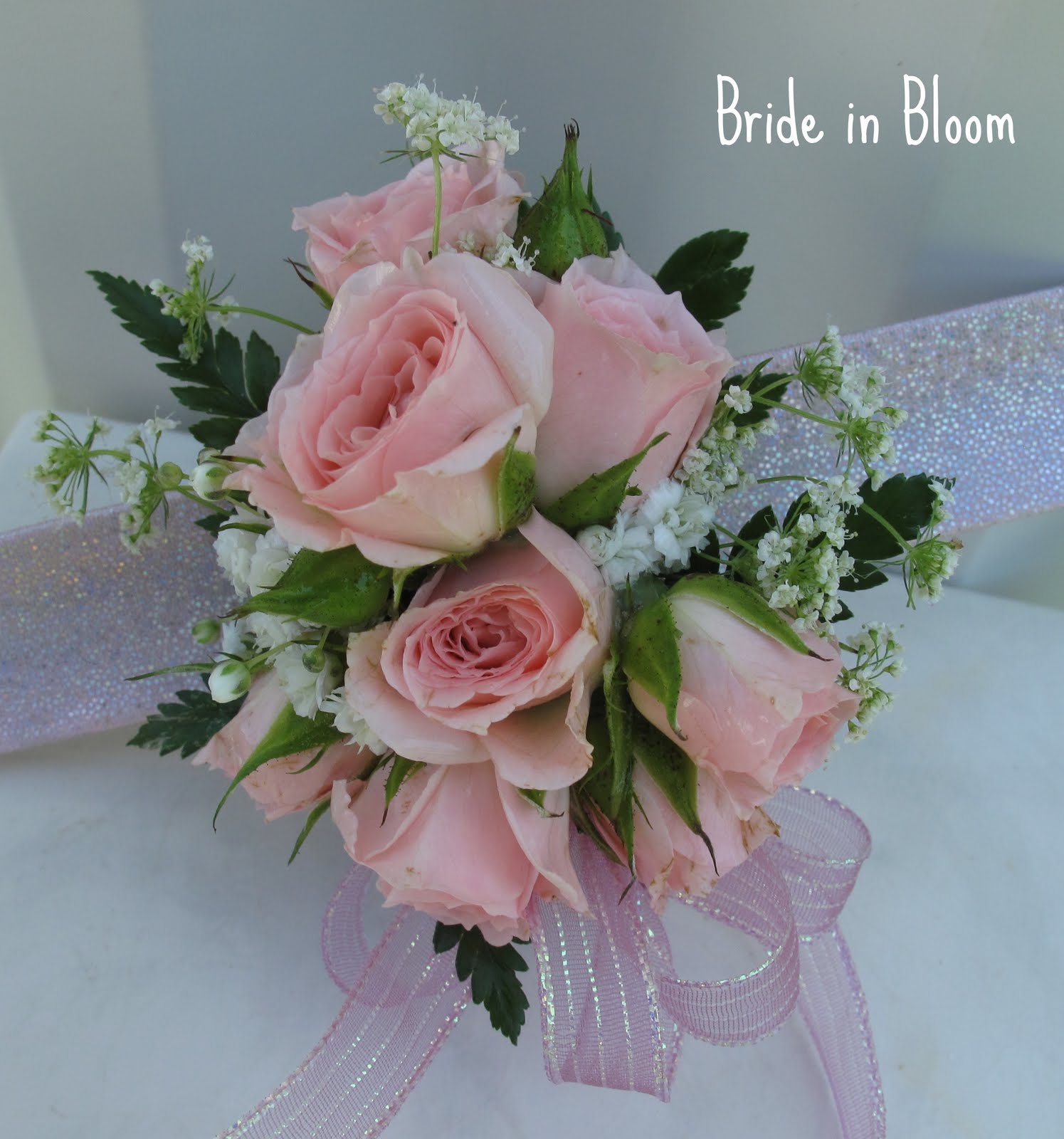 Bride in Bloom: Pink rose wristlet