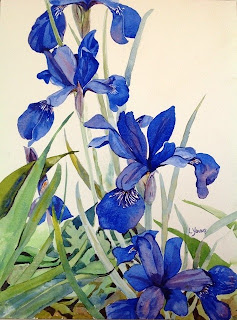 Daily Painters of Pennsylvania: Japanese Iris, watercolor by Linda Young