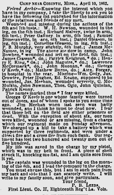 Civil War Louisiana: 18th Louisiana on Shiloh