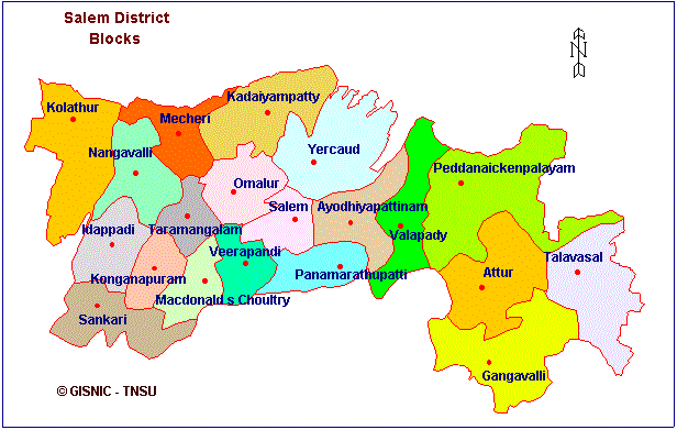 Salem District Blocks Map ~ சேலம் தகவல்கள்