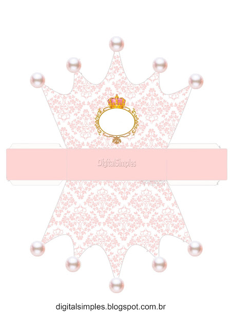 Pink and Gold Crown: Free Printable Crown Box. - Oh My Baby!