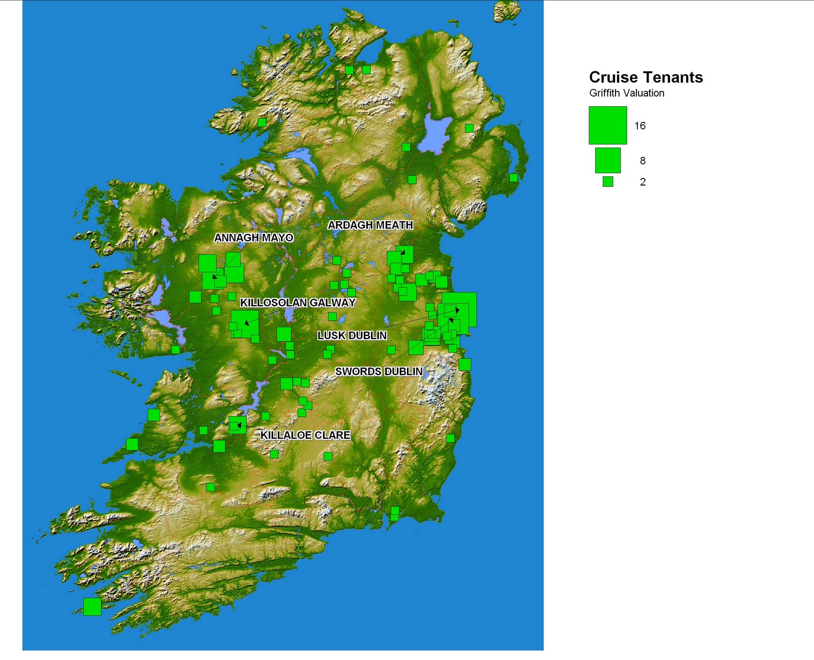Cruwys news: Cruises in Griffith's Valuation of Ireland 1848-1864