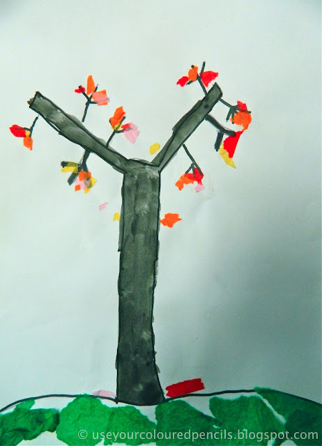 Use Your Coloured Pencils: More Autumn Tree Collages