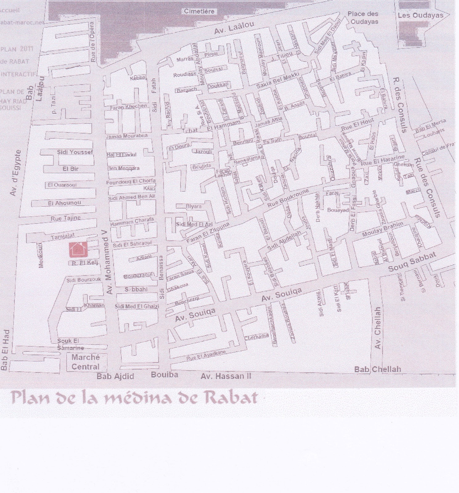 Riad Dar Soufa Maison d'hôtes Rabat: Accès au Riad & Situation