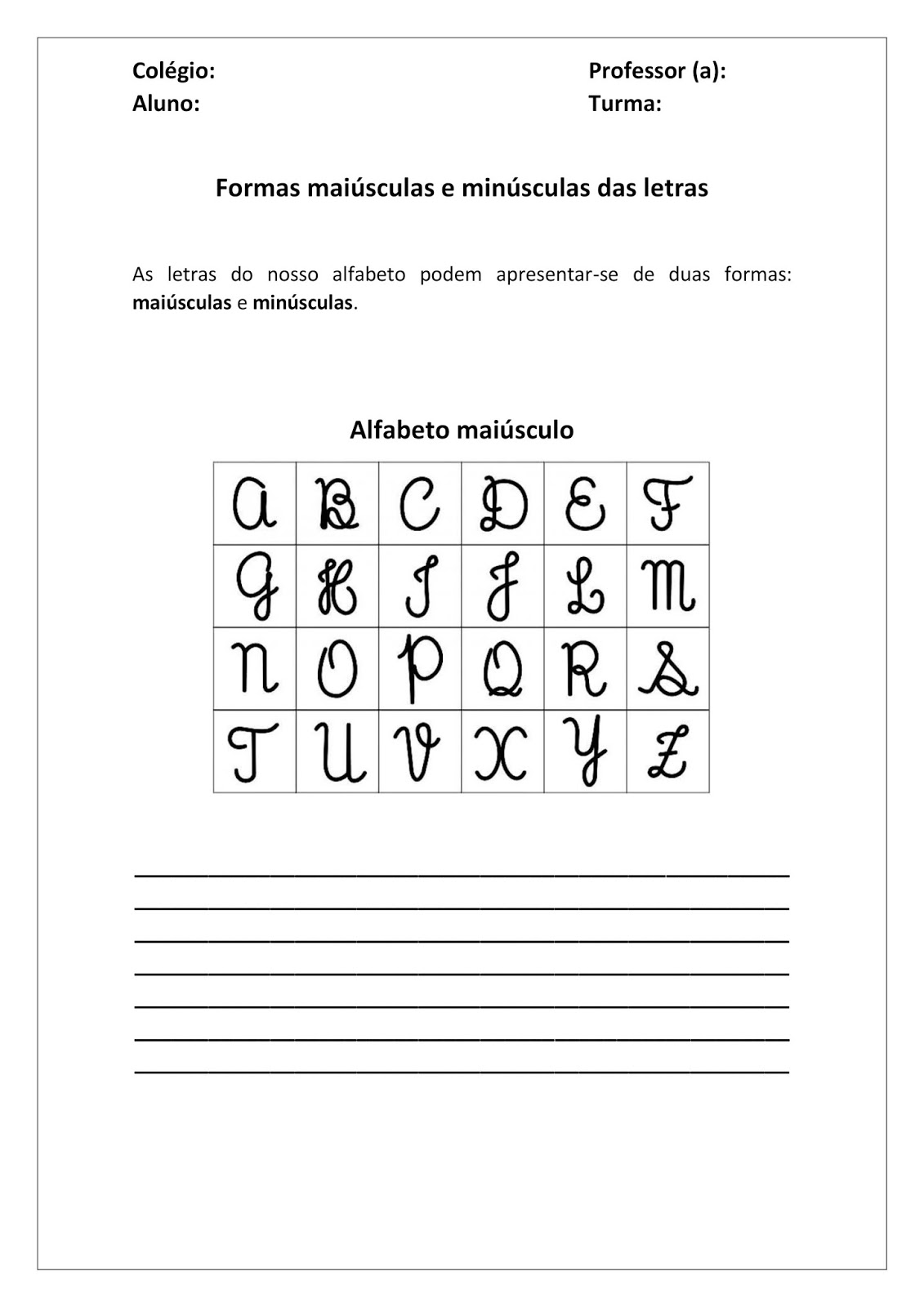 Atividade Letras Maiúsculas E Minúsculas - RETOEDU