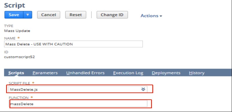 NetSuite Bits: 1. Mass Delete Script NetSuite Bits: 1. Mass Delete Script