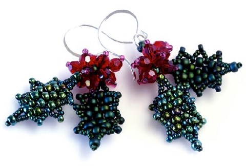 Christmas Inspired Beaded Earrings Tutorials / The Beading Gem
