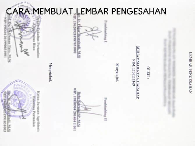Contoh Pembuatan Lembar Pengesahan Laporan Skripsi format doc - KOSNGOSAN