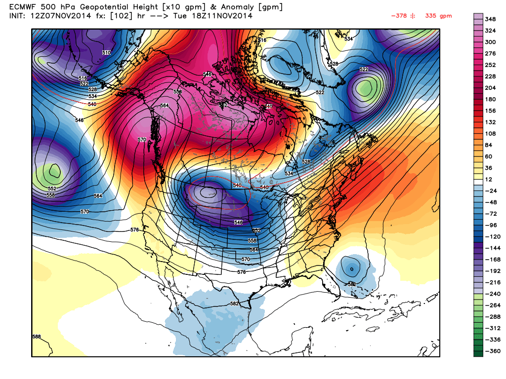 ECMWF Model Brings Arctic Air Into SE NM Next Tuesday.