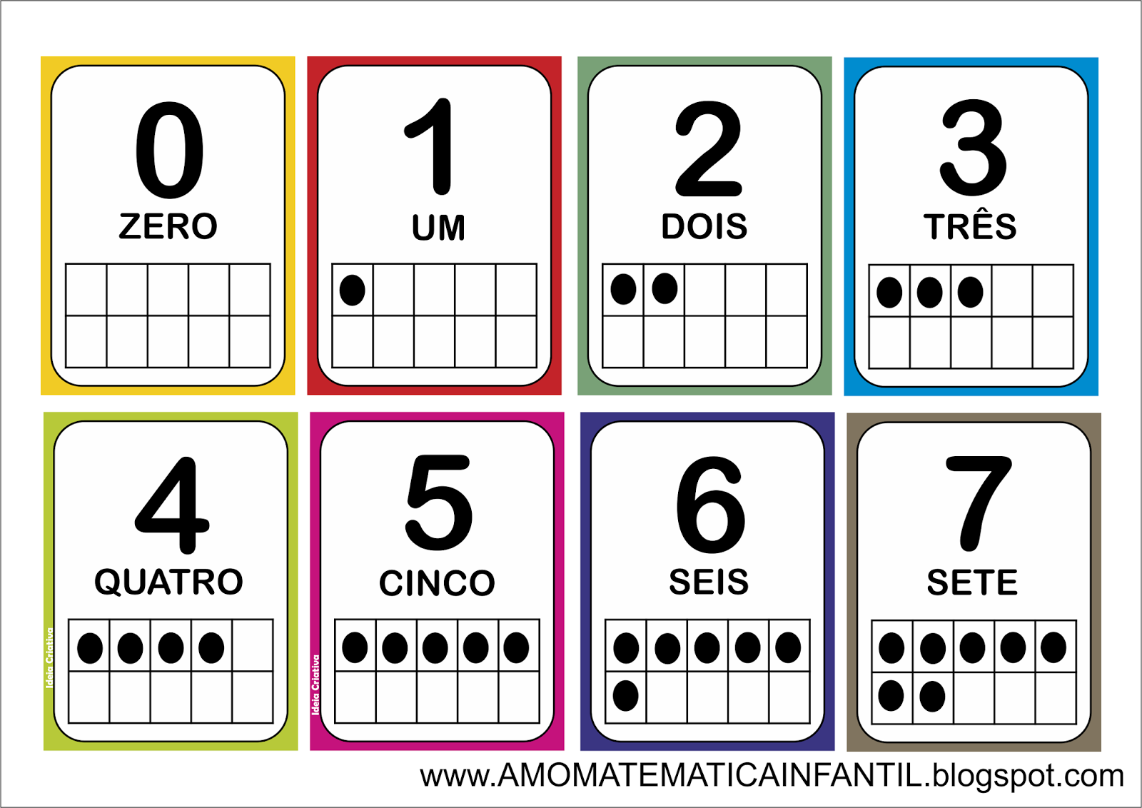 Flash Cards Número e Quantidade