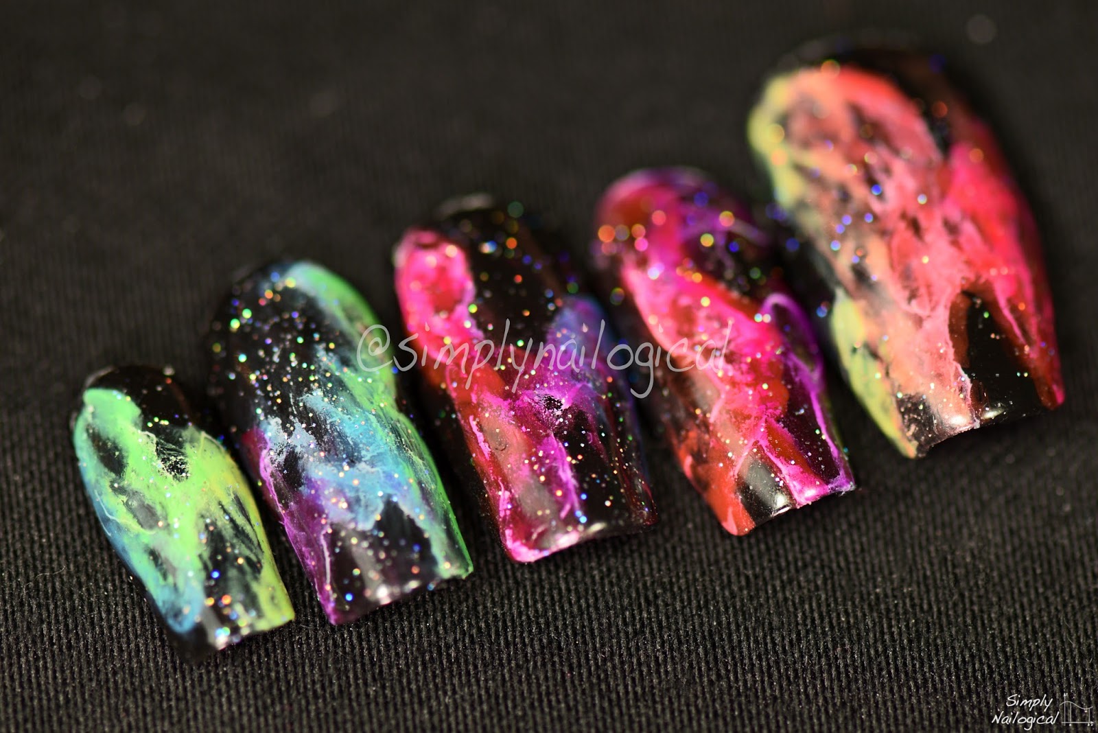 Simply Nailogical: Rainbow smoke nails | Mani swap with Elleandish!