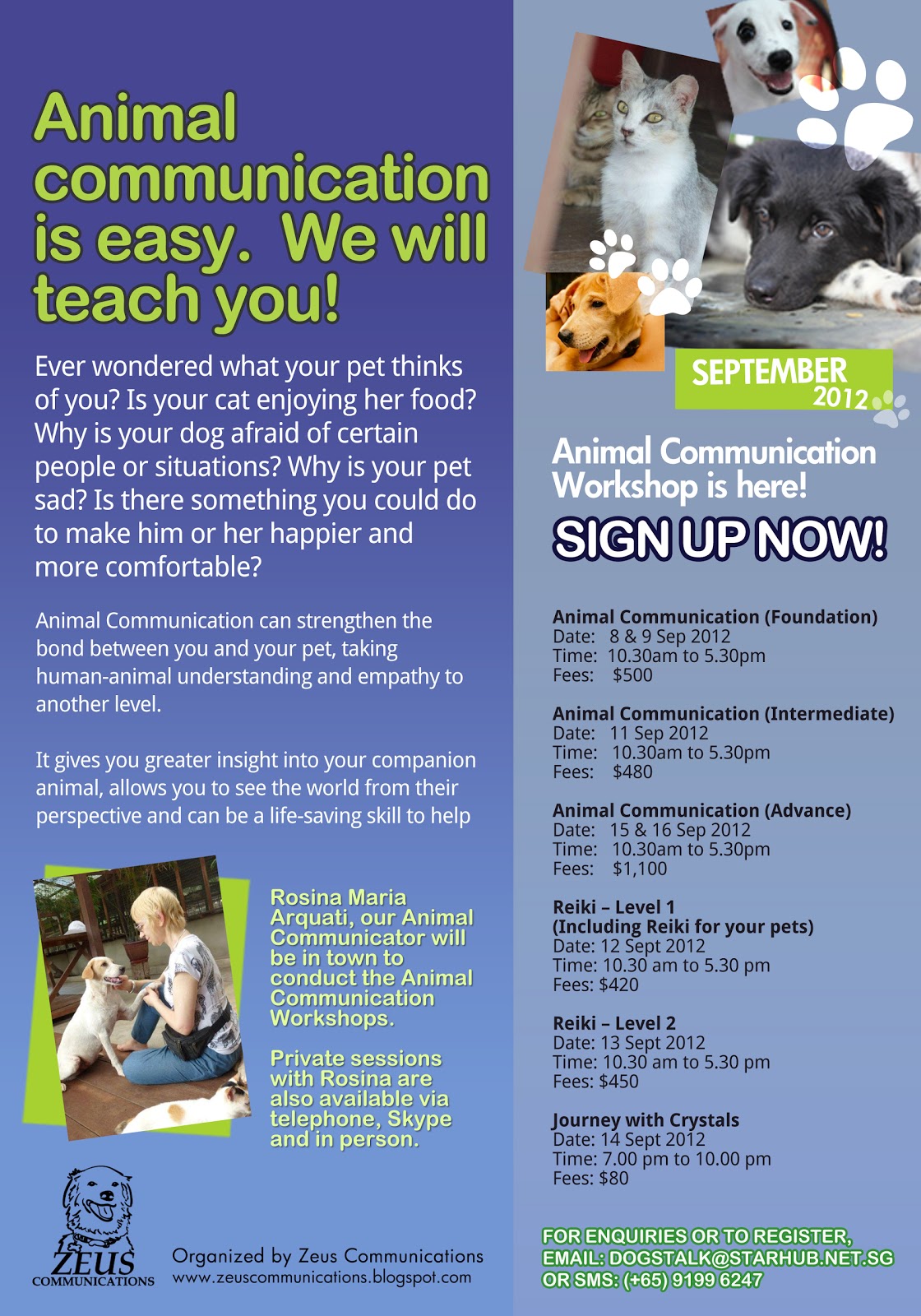 Animal Communication Workshop 2012 | Zeus Communications | PetFinder.my ...
