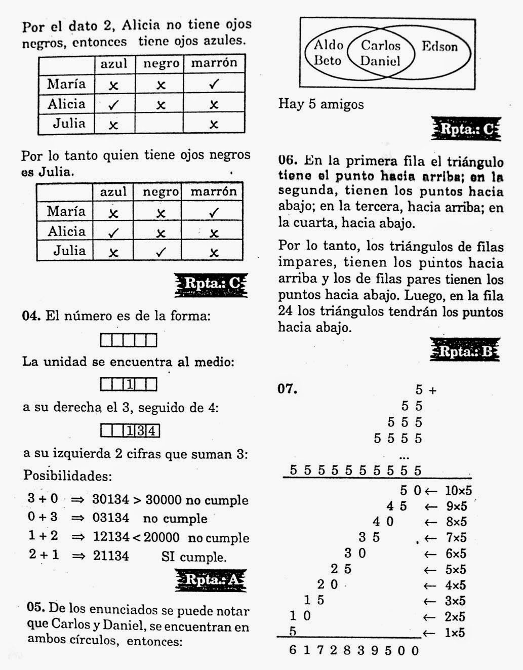 Estudiante de Matemáticas: Ejercicios de razonamiento lógico matemático