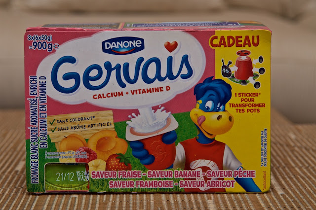 Petits Gervais saveurs Fraise, Framboise, Abricot, Pêche, Banane ...