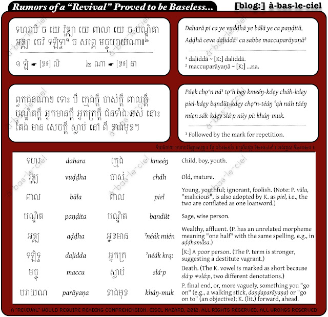 à bas le ciel: Pali Revival and Survival in Cambodia