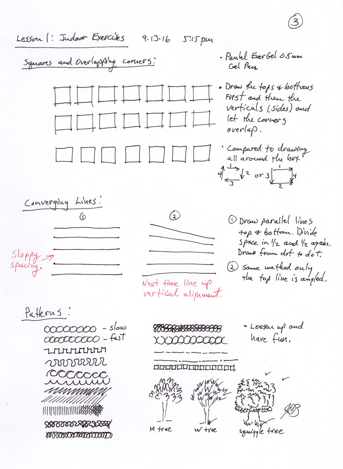 SKN Buildings Course Notes: Lesson 1: Line Exercises